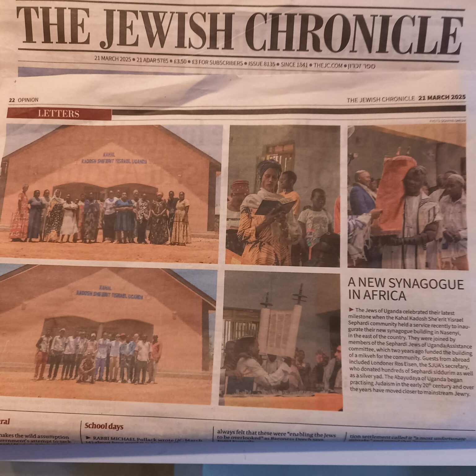 Abayudaya Featured in The Jewish Chronicle – SJUA